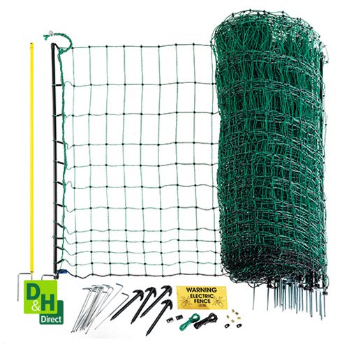 Poultry Net Green 108cm x 50m - Double Spike Posts - D&H Direct