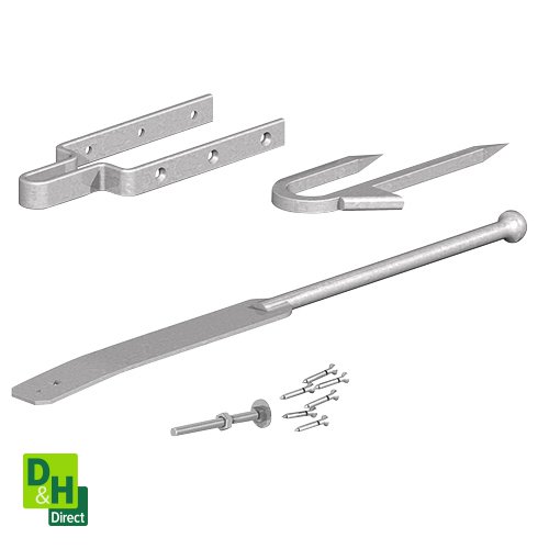 Double Gate Fastener Set With Two Garage Door Bolts 3" Gate - D&H Direct