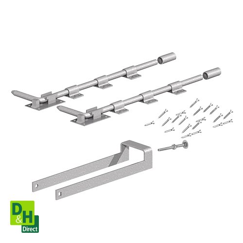 Double Gate Fastener Set With Two Garage Door Bolts 3" Gate - D&H Direct