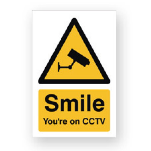 Smile You're on CCTV Sign - D&H Direct